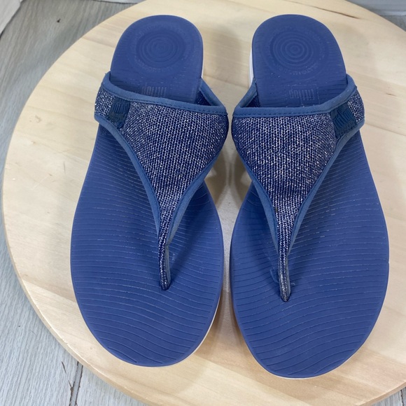 Fitflop | Shoes | Fit Flop Anatomicush Women Blue Open Toe Flip Flop ...